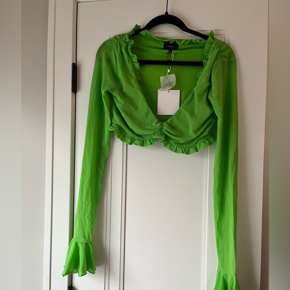 REVOLVE | Tops | Nwt Revolve Majorelle Green Macey Crop Top Long Bell ...